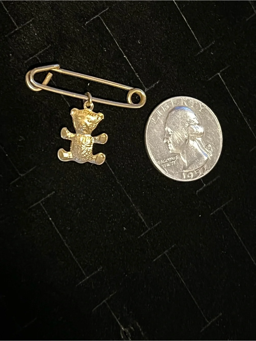 Jewelry | Gold Teddy Bear Safety Pin Charm For Kids Accessories | Poshmark